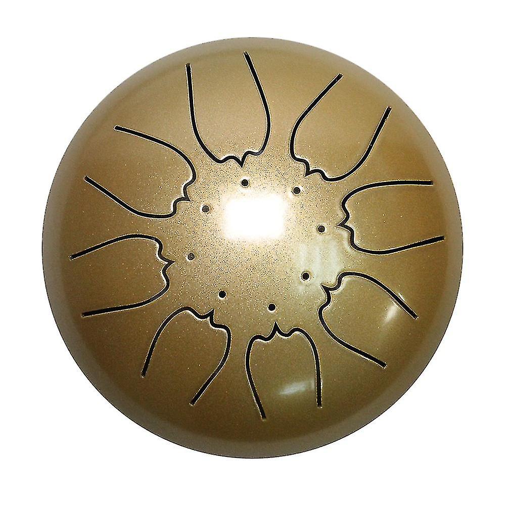 Stål Tongue Drum Set 6 tum 8 Tune Handpan Drum Pad Tank med trumma ...