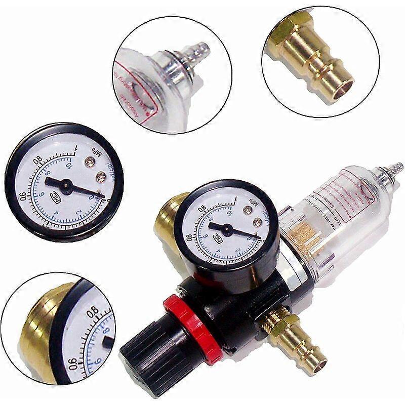 Pressure Reducer Compressed Air Maintenance Unit 1/4" Pressure Regulator with Water Separator ...
