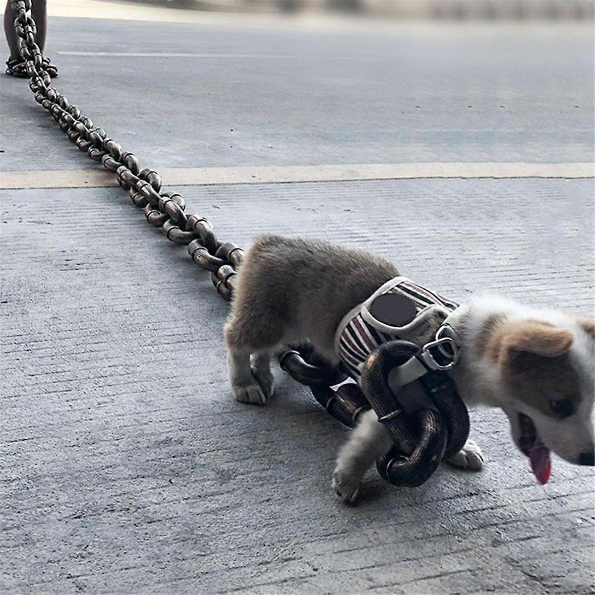 Dog Traction Rope Simulation Thick Chain Big Iron Chain Funny Prank Dog ...