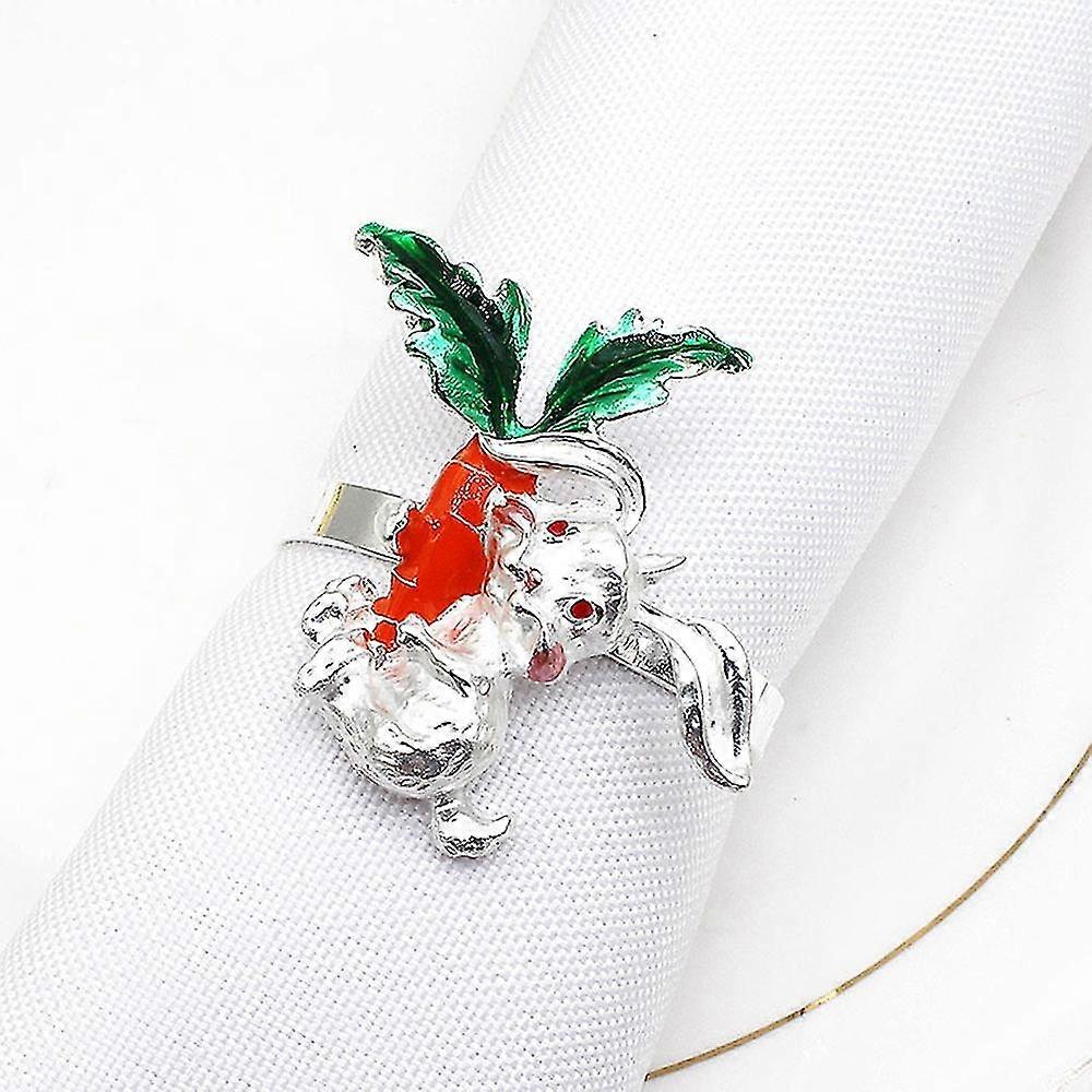 Cute Bunny Napkin Rings Easter Rabbit Metal Serving Napkins Holder ...