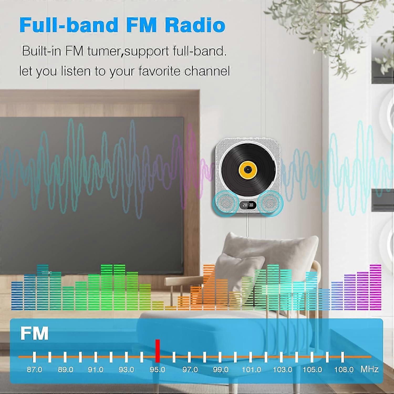 Portable CD Player with Bluetooth, Wall Mounted CD Player Home Audio ...