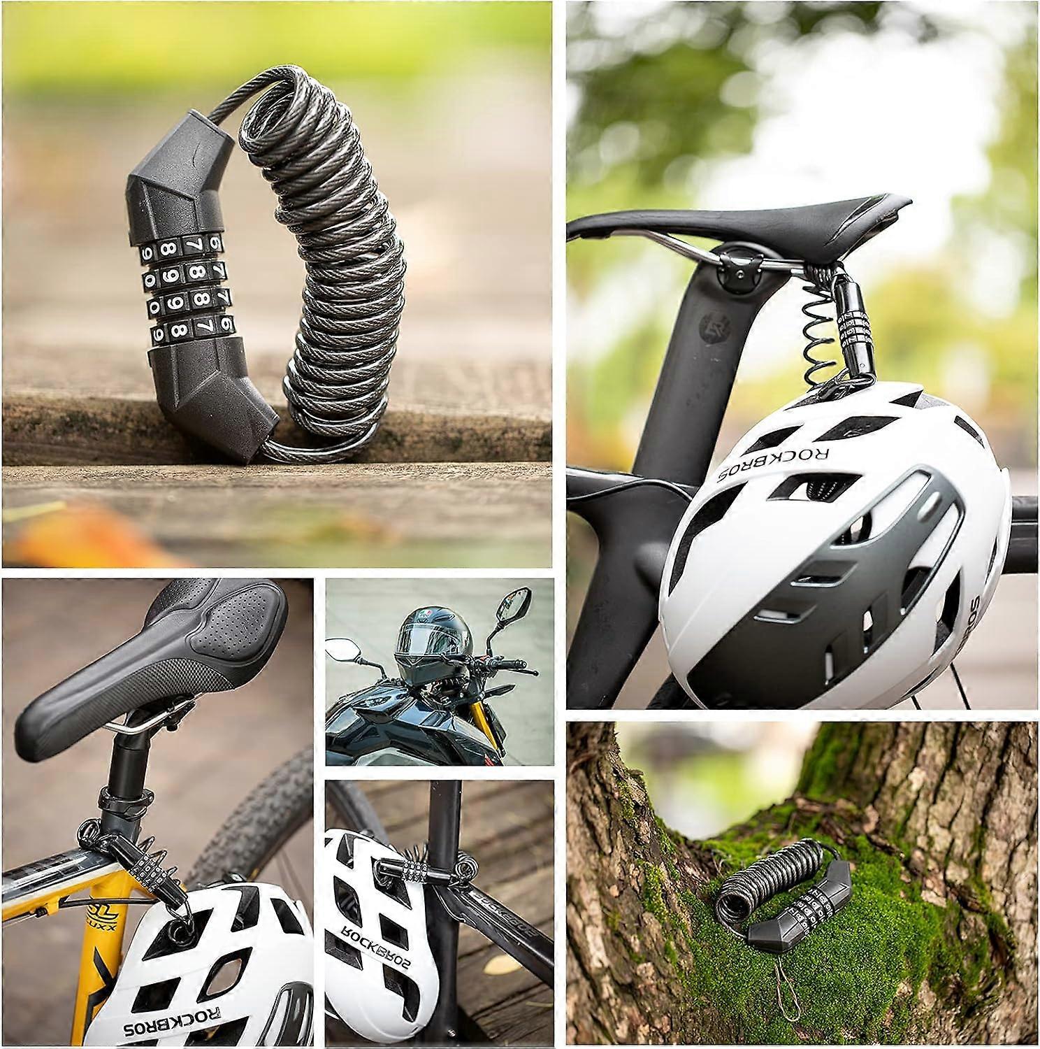 Bike Helmet Lock Bike Lock Combination Padlock Bicycle Chain Lock Heavy ...