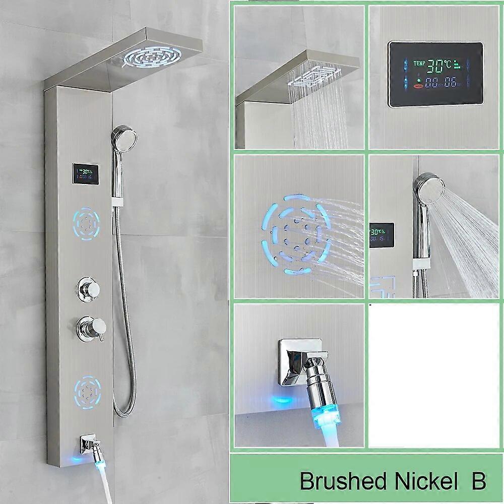 Rainfall LED Shower Panel Wall Mounted SPA Massage Jet Shower Column ...