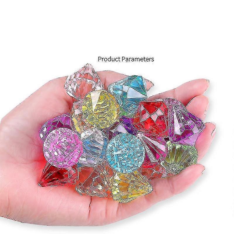 Diving Gem Pool Toy 30 Big Colorful Diamonds With Treasure Pirate Box ...
