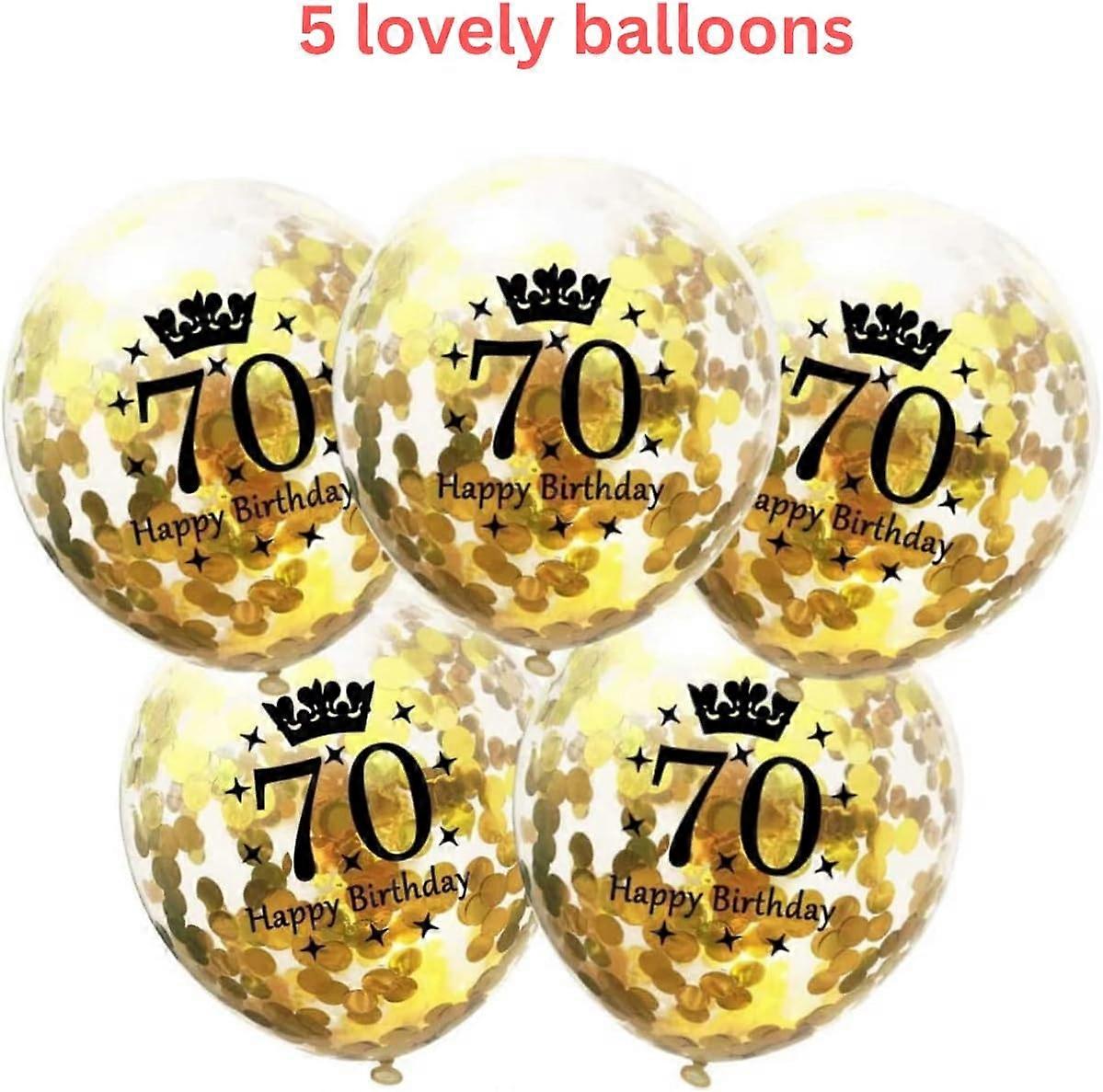 Number Balloons 70 Gold - 70th Birthday Decorations Balloons 12 Inch ...