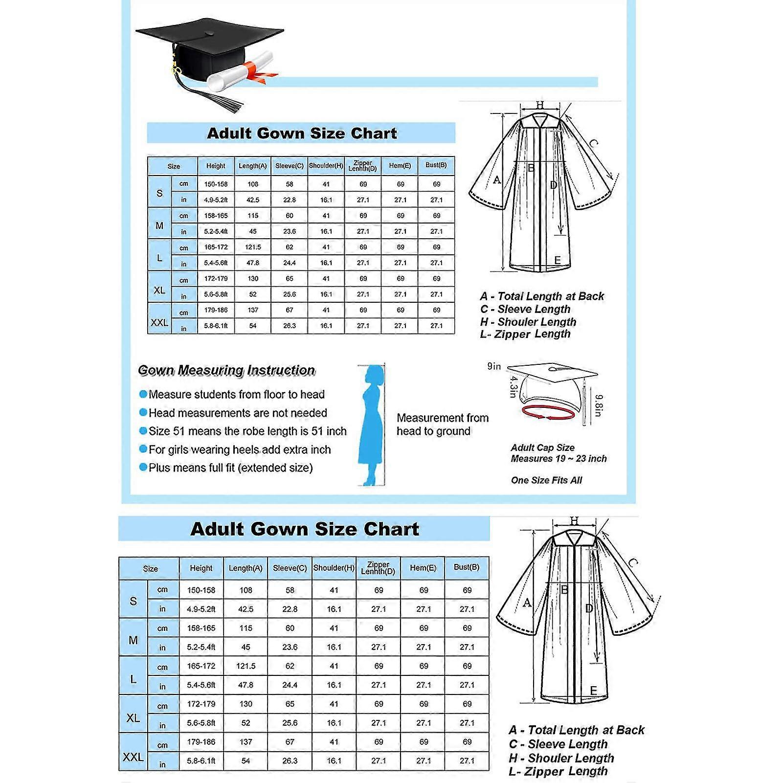 Graduation Gown And Cap 2022 Unisex Graduation Bachelor Costume Set For ...
