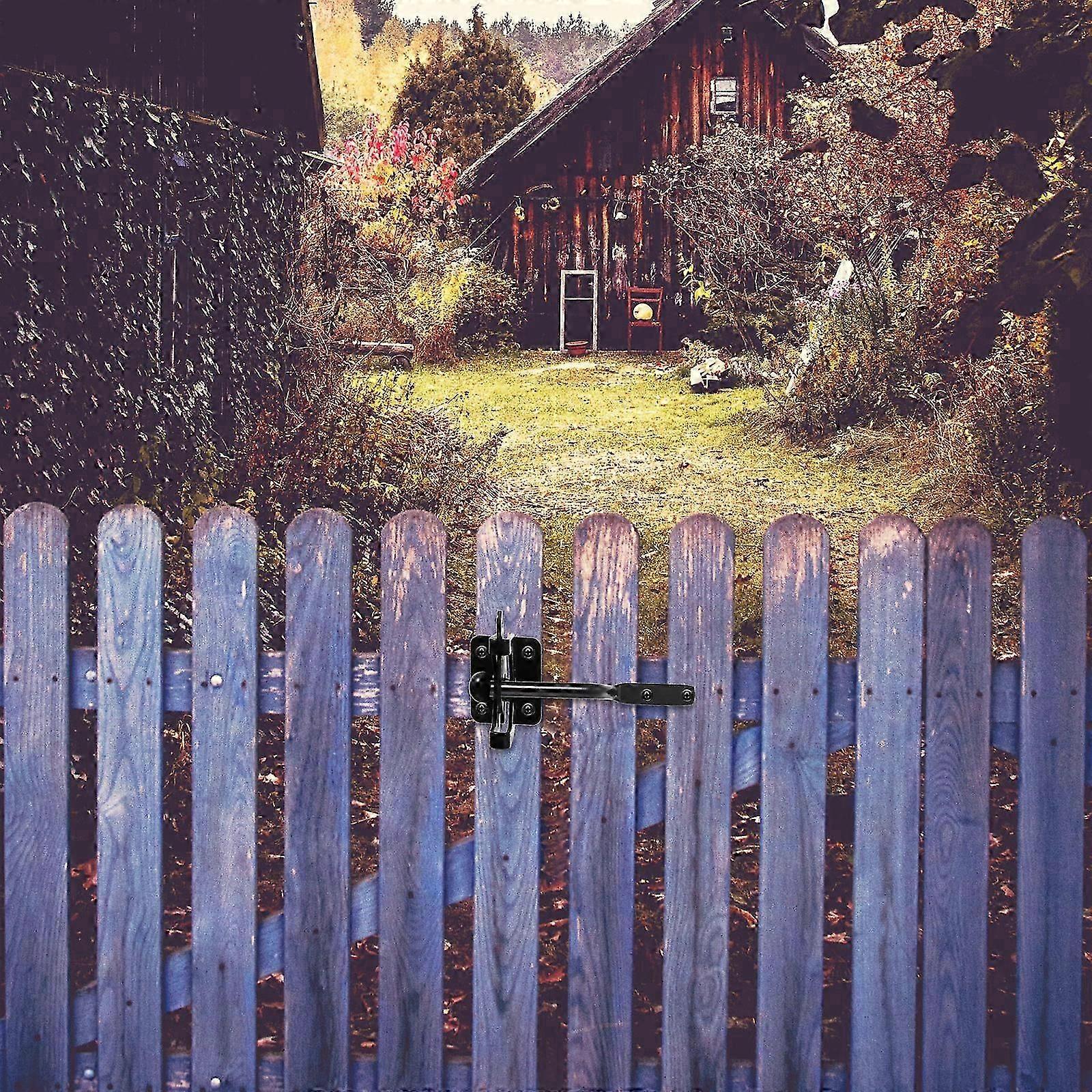 1 Set Gravity Lever Fence Lock Iron Bolt Lock Wood Fence Gate Lock with ...