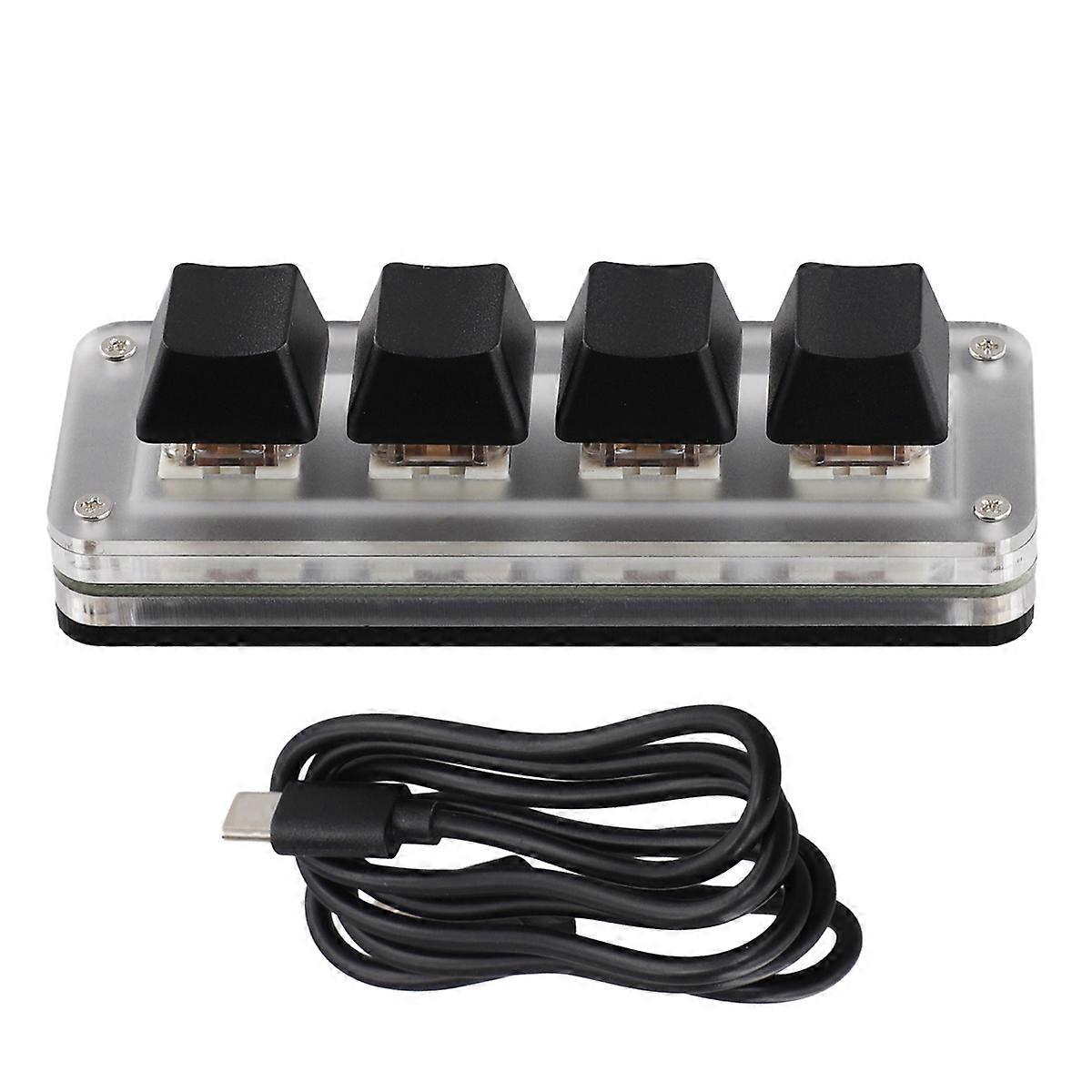 USB Programming Macro Custom Keyboard RGB 4 Keys Knob Gaming Mechanical ...