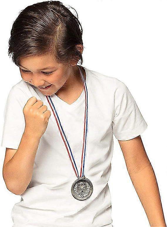 Medal Set, 6.5cm Each, 3 Podium Medals with Necklace, Gold, Silver ...