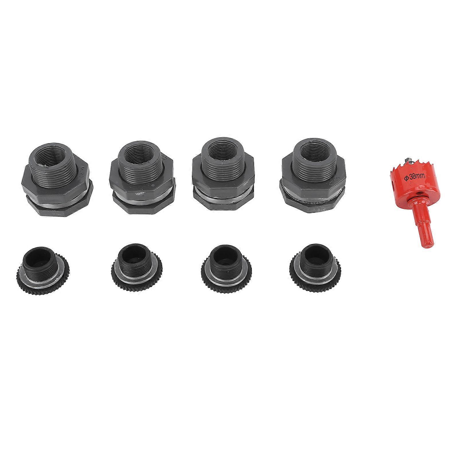 3/4 Inch Rain Barrel Bulkhead Fitting Kit with Plugs Hole Saw Tool PVC ...