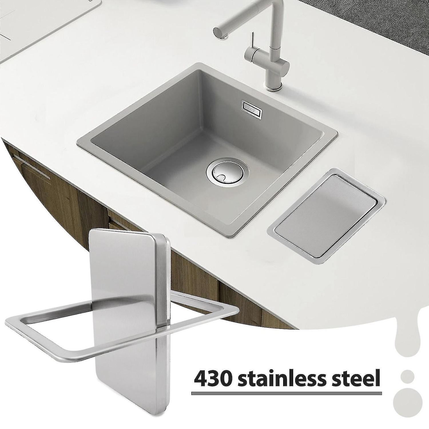 Stainless Steel Trash Bin Cover with Flush Built-in Balance Swing Flap ...