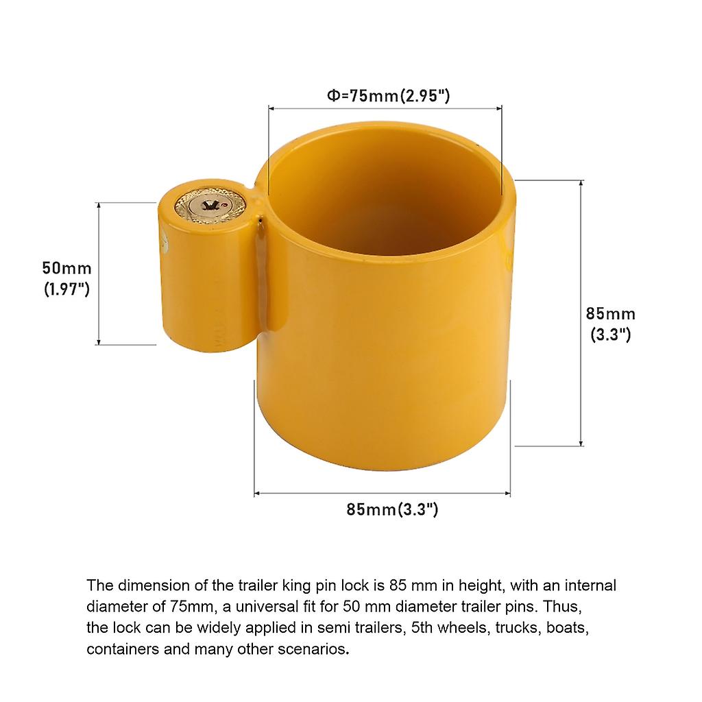 Stainless Steel 5th Wheel King Pins Lock Anti Rust Heavy Duty Trailer ...