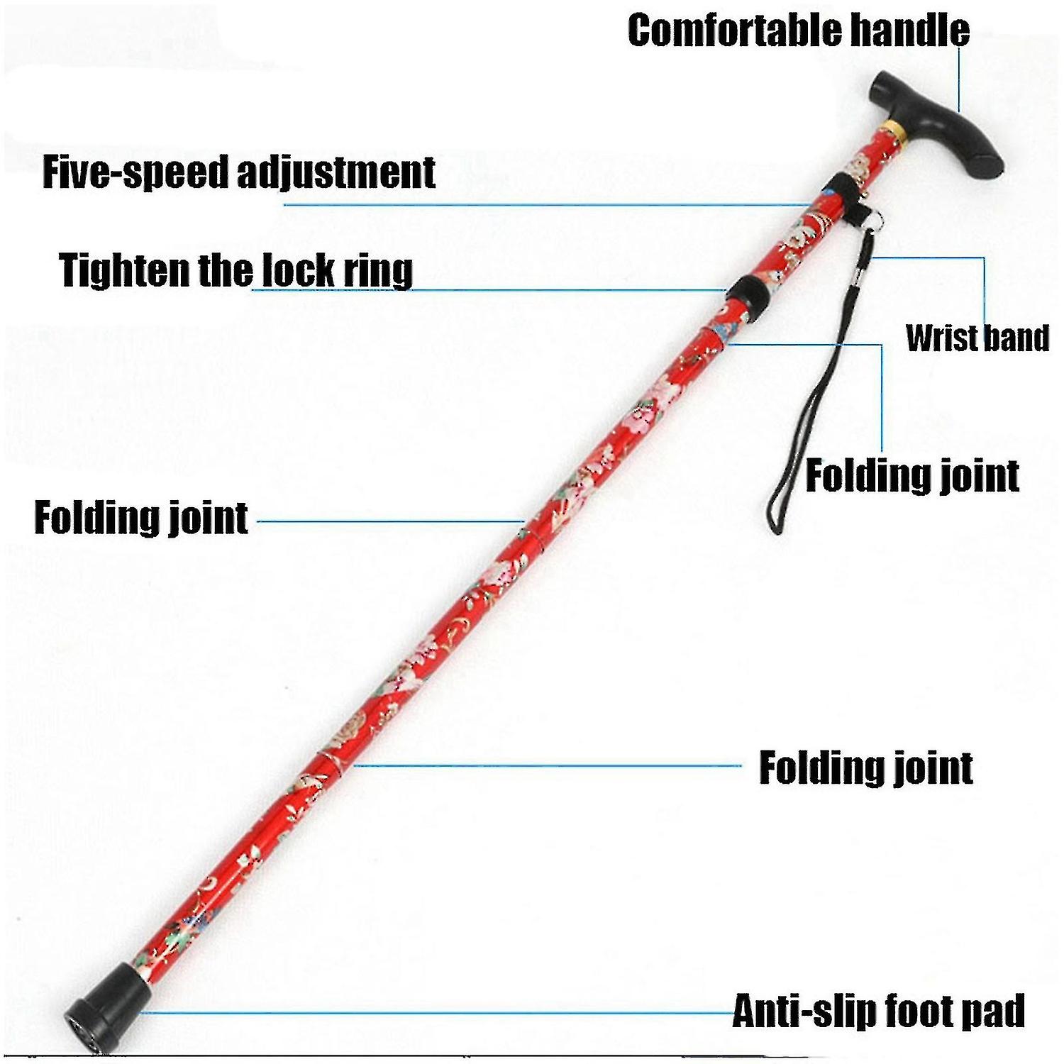 Walking Stick - Adjustable And Foldable - Lightweight - Comfortable ...