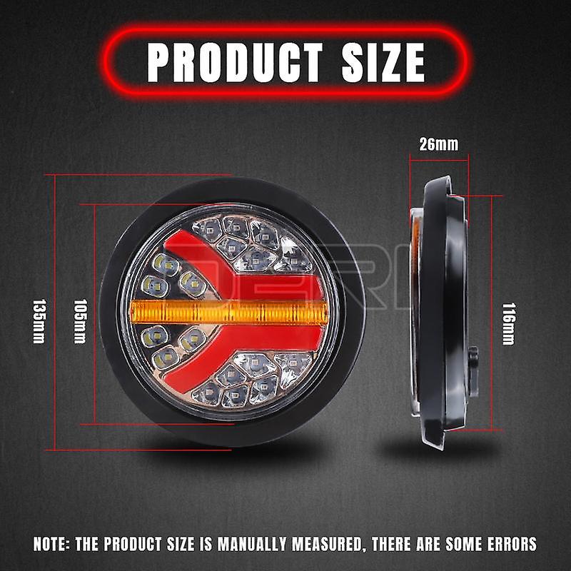 4 Inch 12v 24v Round Led Taillights Truck Rear Lights For Trailers 4x4 ...