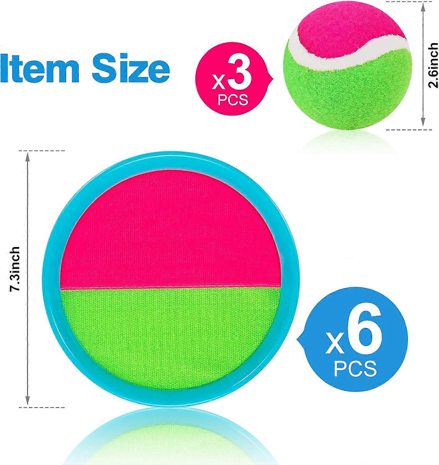 Throw and Catch Ball Set, Play Toys for Kids, Beach Toys with 6 Paddles ...