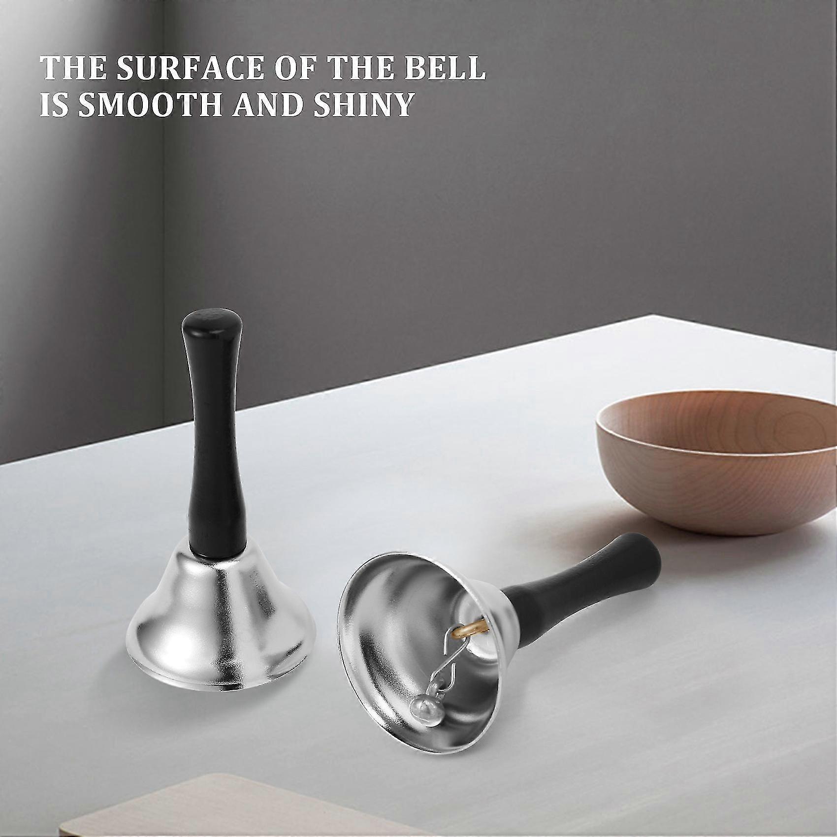 For 24 Pieces Hand Bells Silver Steel Service Handbells Black Wooden ...