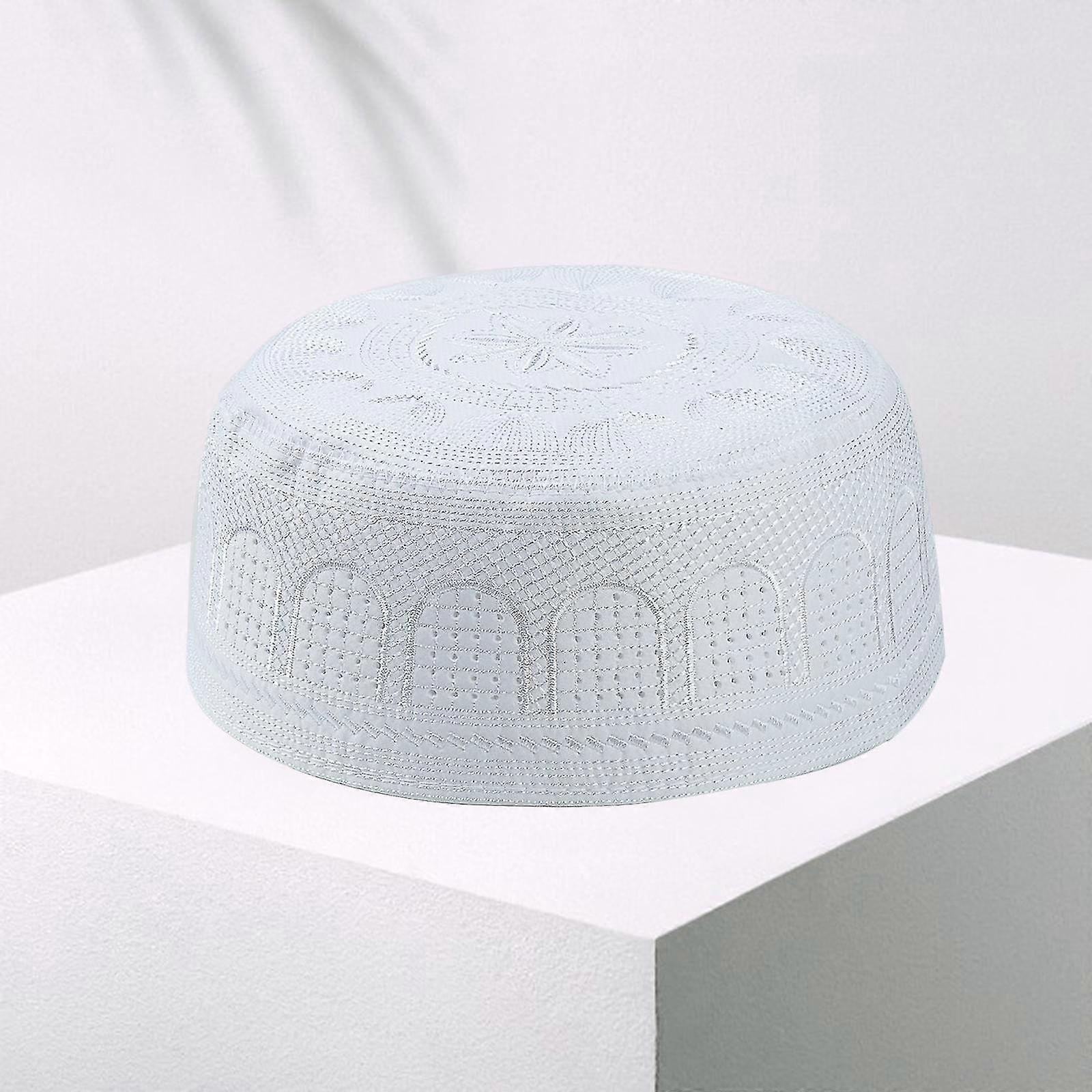 2xislamic Muslim Mens Prayer Kufi Hat Skull Turkish Namaz Topi White ...