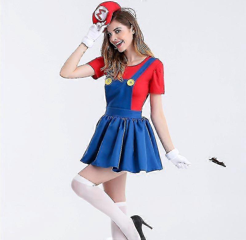 Mario Cosplay Costume Womens Luigi Costume Sexy Plumber Costume