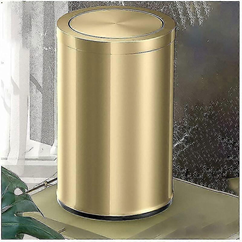 -bathroom Bin With Swing Lid, 9l Small Bin, Metallic Gold Steel, 20 X ...