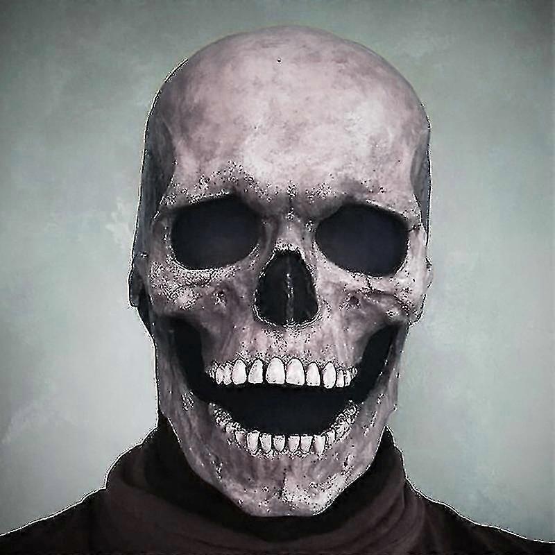 Movable Jaw Full Head Skull Mask Halloween Decoration Horror Helmet ...