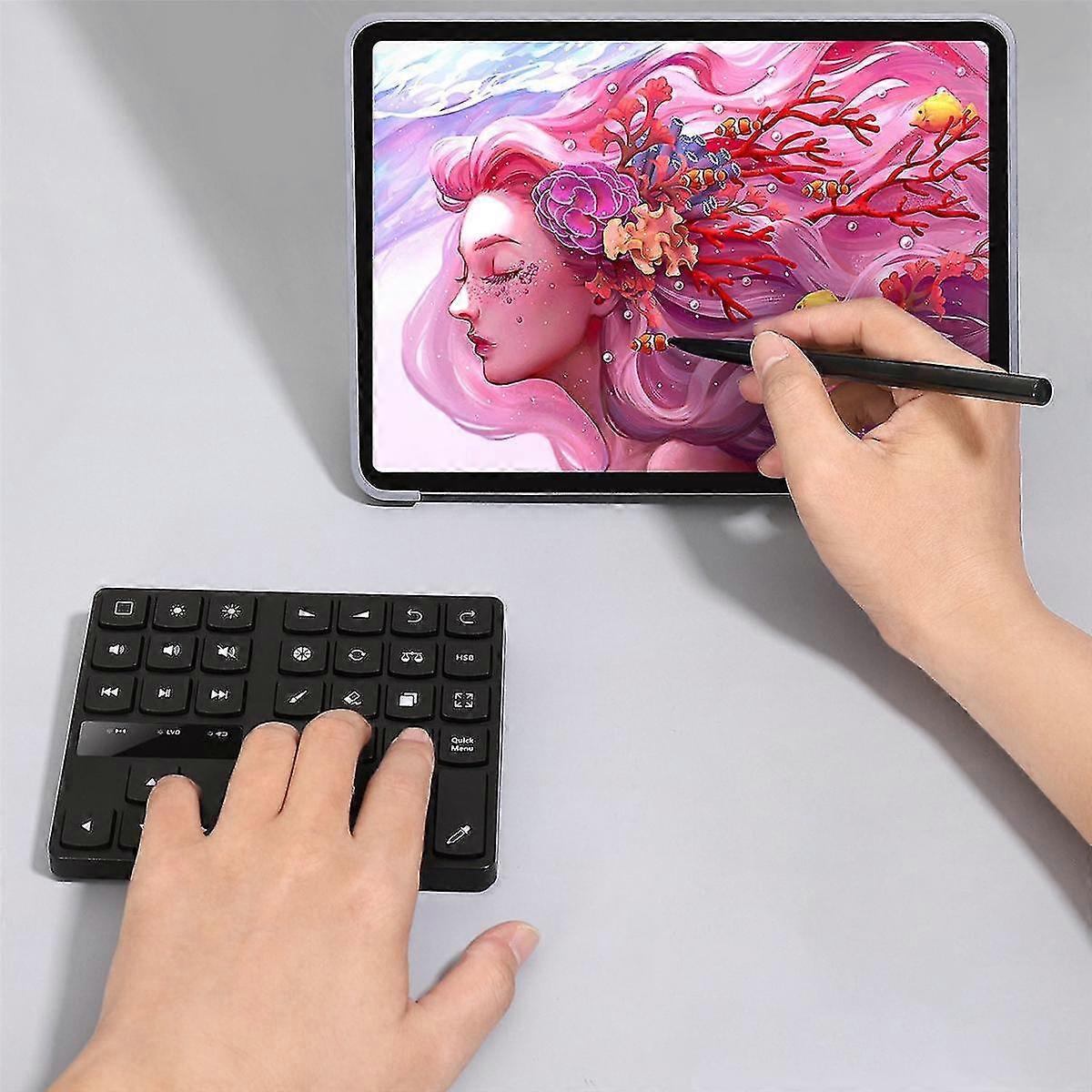 Bluetooth Drawing Keypad , 35 Keys Rechargeable Wireless Keyboard ...
