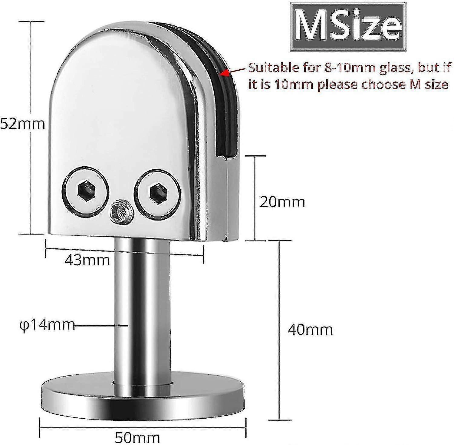 Glass Clamps 4 Pcs 304 Stainless Steel Glass Bracket Adjustable Glass ...