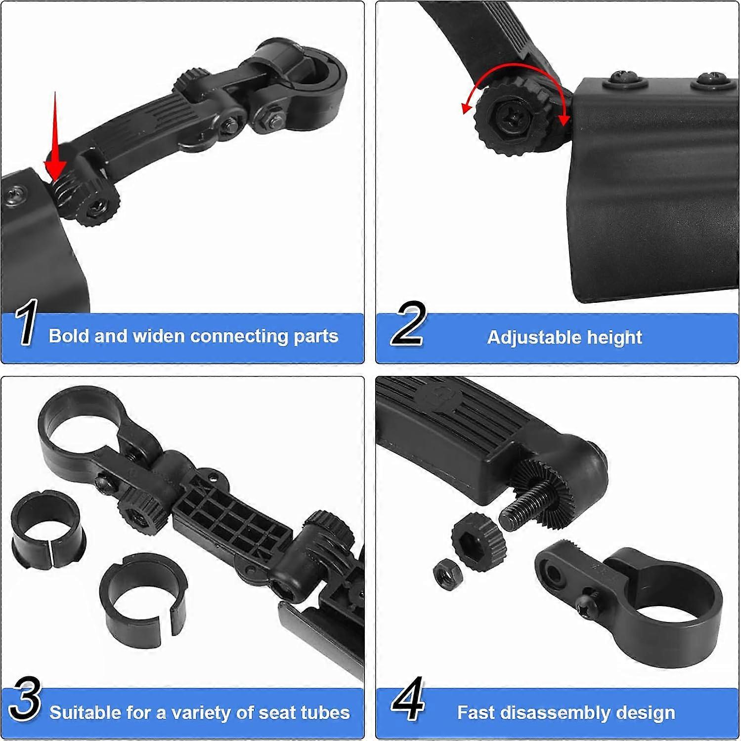 Portable Adjustable Bike Mudguard Set, Front and Rear Mud Guard Fenders for Mountain Road Bike ...