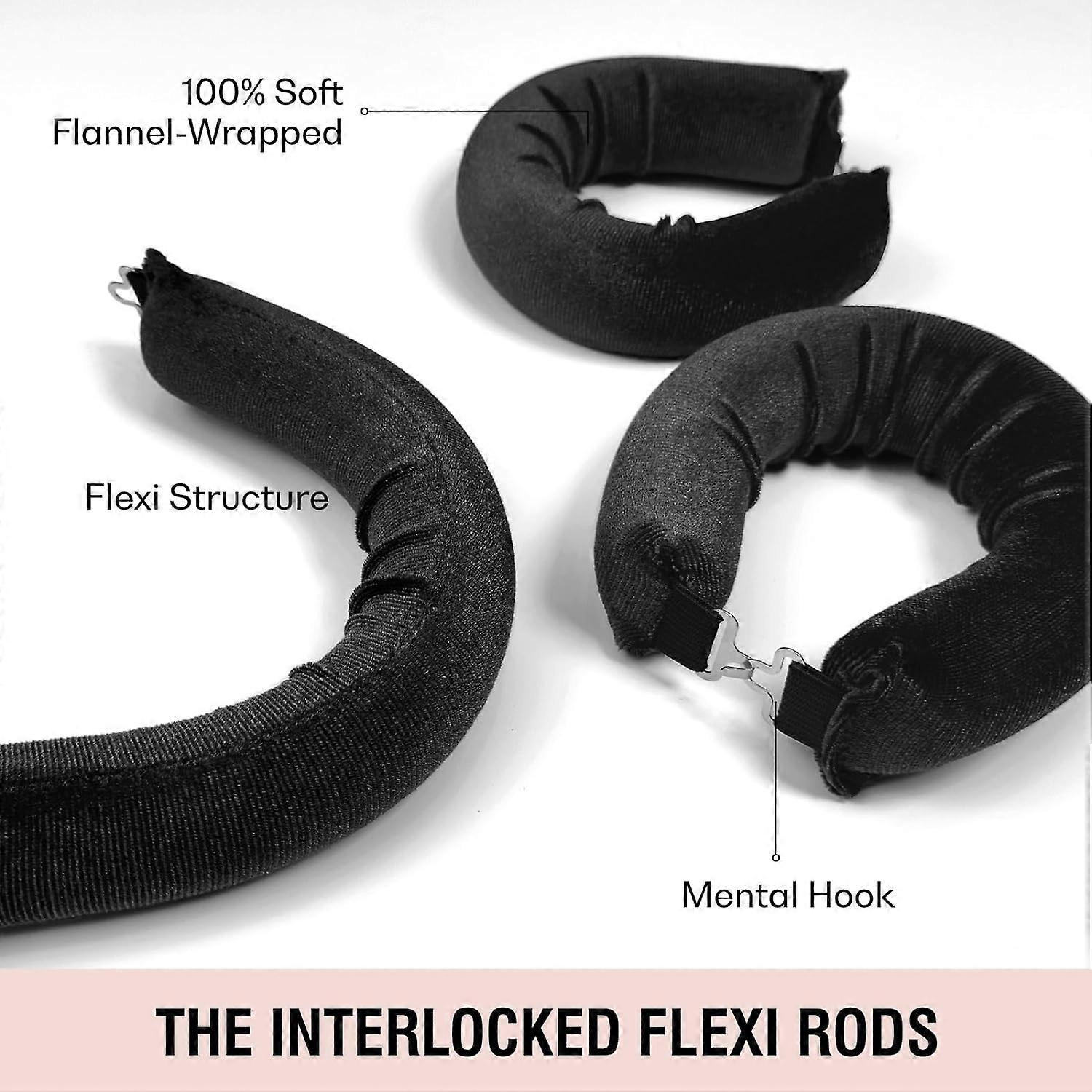 Heatless Hair Curler, Flexi Rods med krok, Heatless Curling Rod for ...