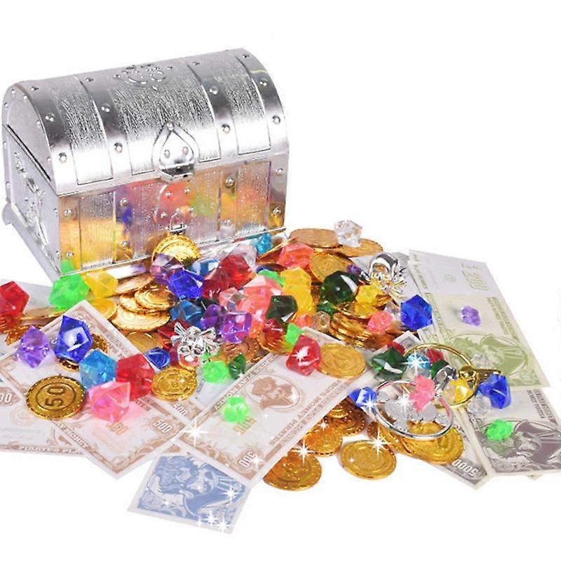 Captain Pirate Treasure Chest Child Treasure Chest Coin Toy Play Money ...