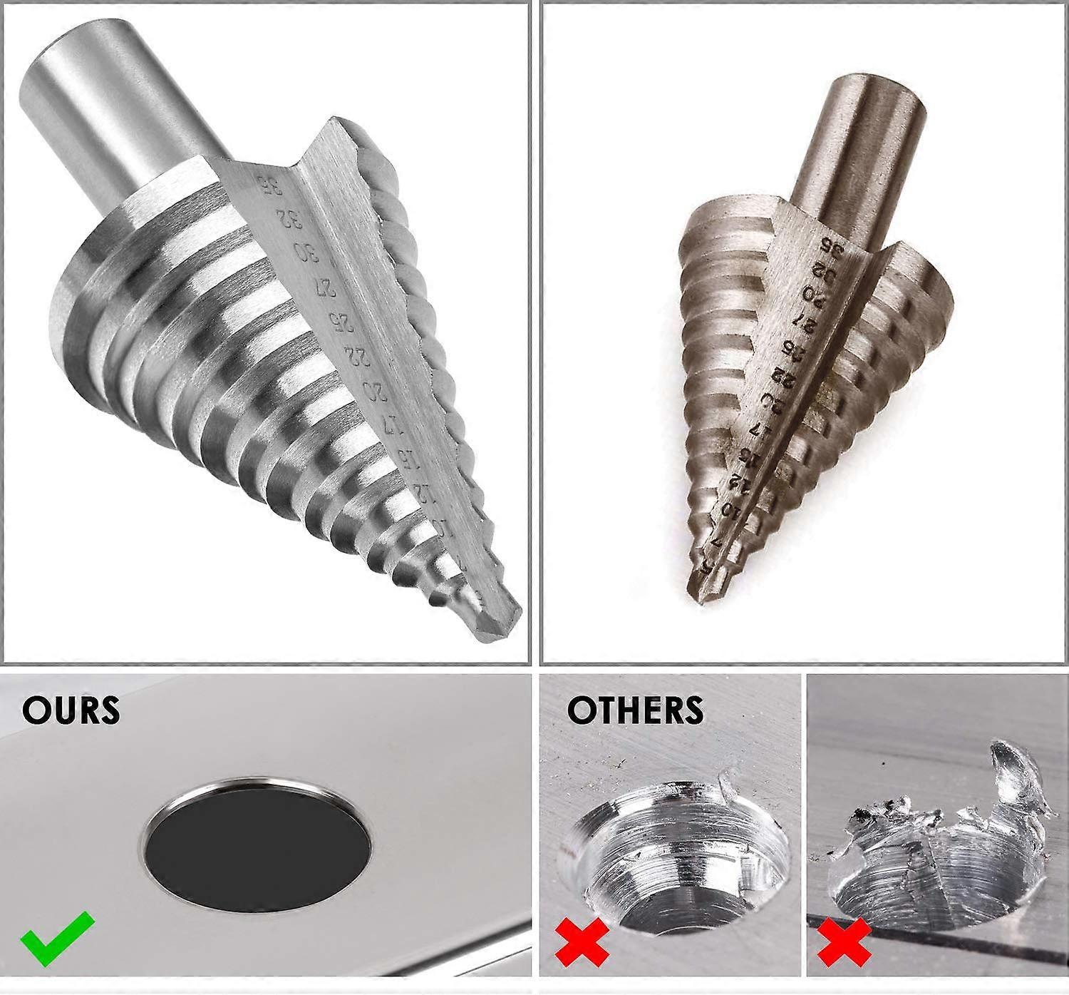 Step Countersink Drill Bit HSS Step Drill Bit Double Slot Conical ...