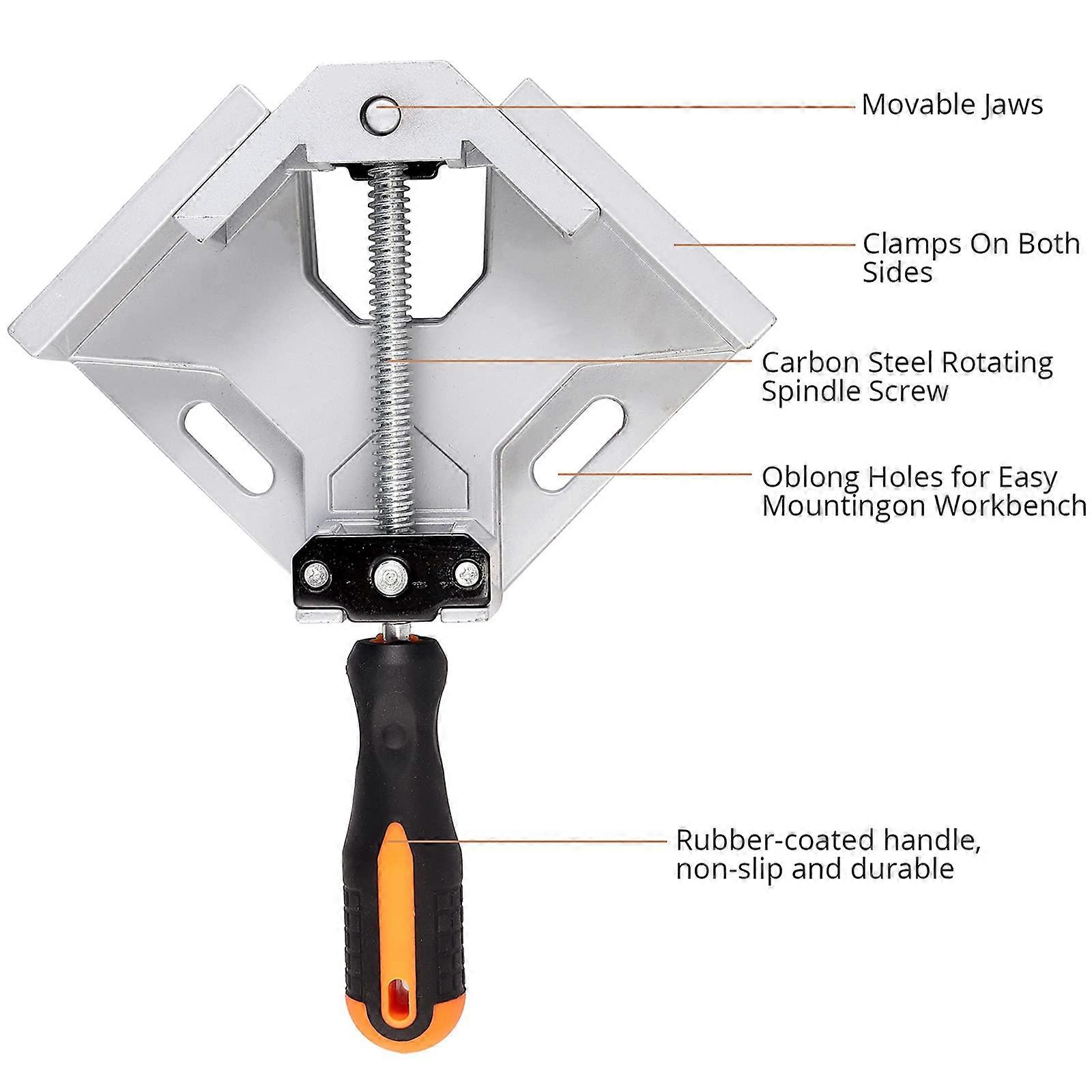 90 Degree Right Angle Clamp, 2pcs Aluminum Alloy Right Angle Clamp Jaw ...