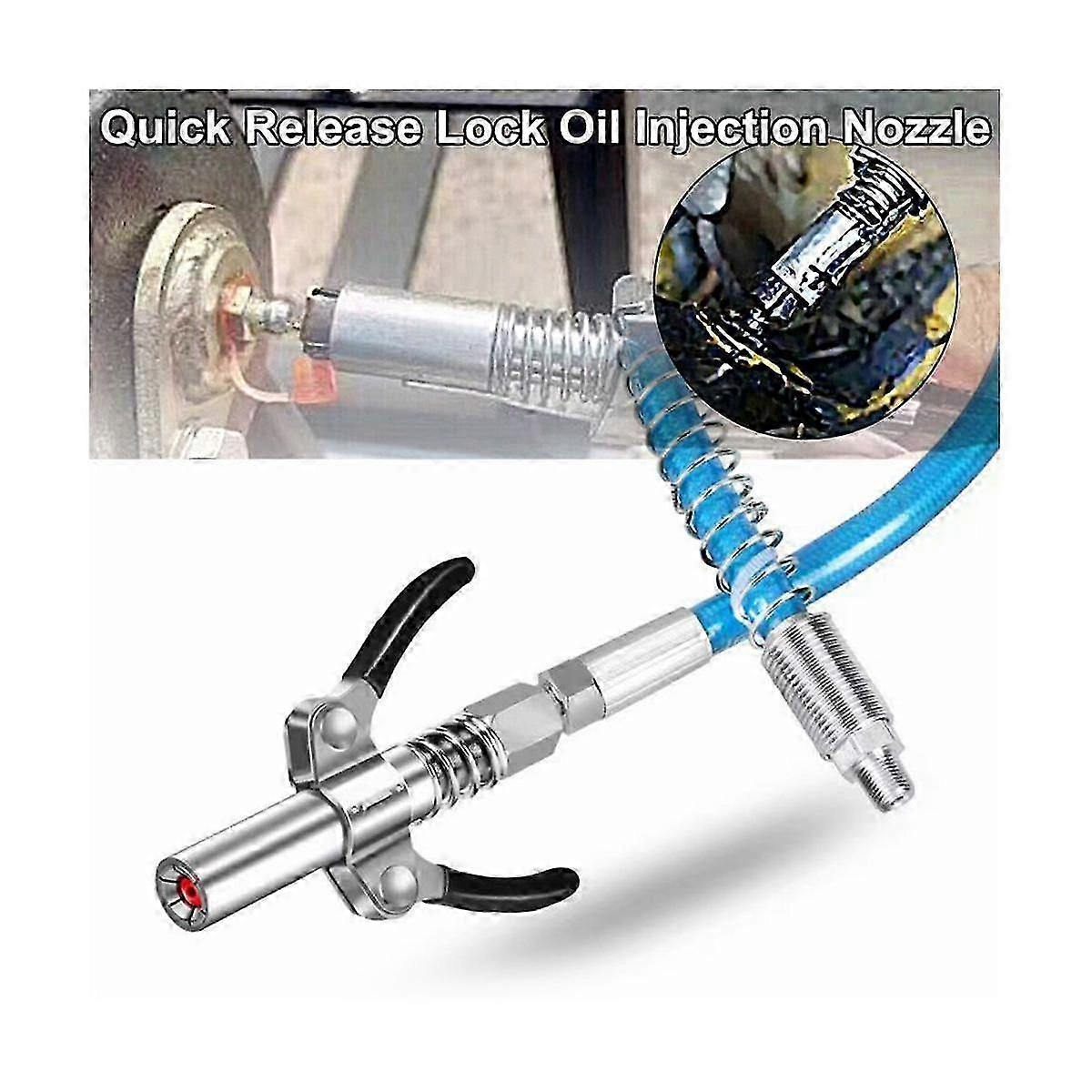 Grease Coupler Heavy-Duty Quick Release NPTI/8 10000 Two Press Easy to ...