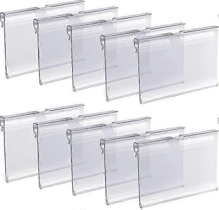 50PCS Clear Plastic Label Holder Wire Shelf Retail Price Label Clip On ...
