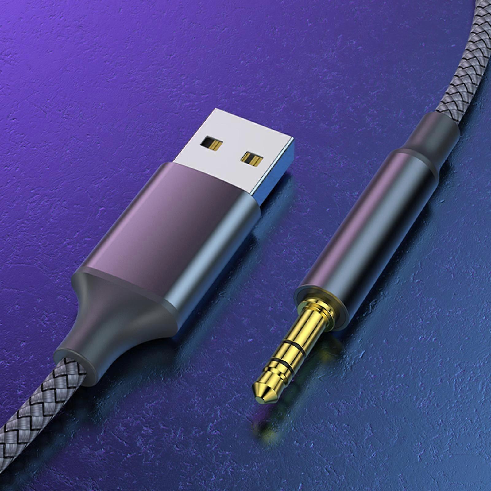 USB Male to 3.5mm Male Adapter Headphone Audio Jack Cable Cord Hi-Fi ...