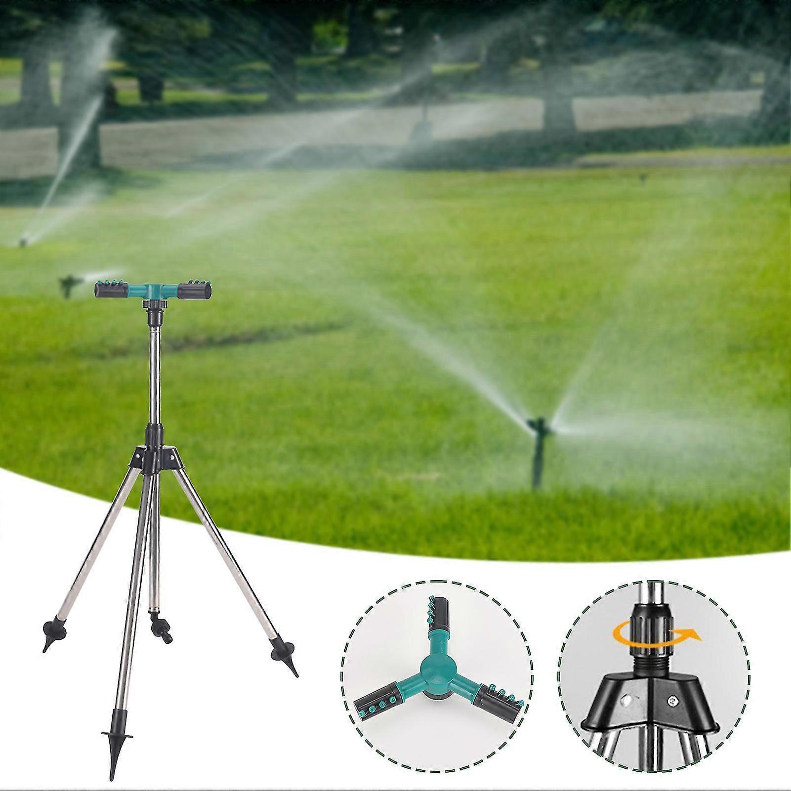Lawn Tripod Sprinkler 360-Degree Lawn Automatic Rotating Sprinkler for ...