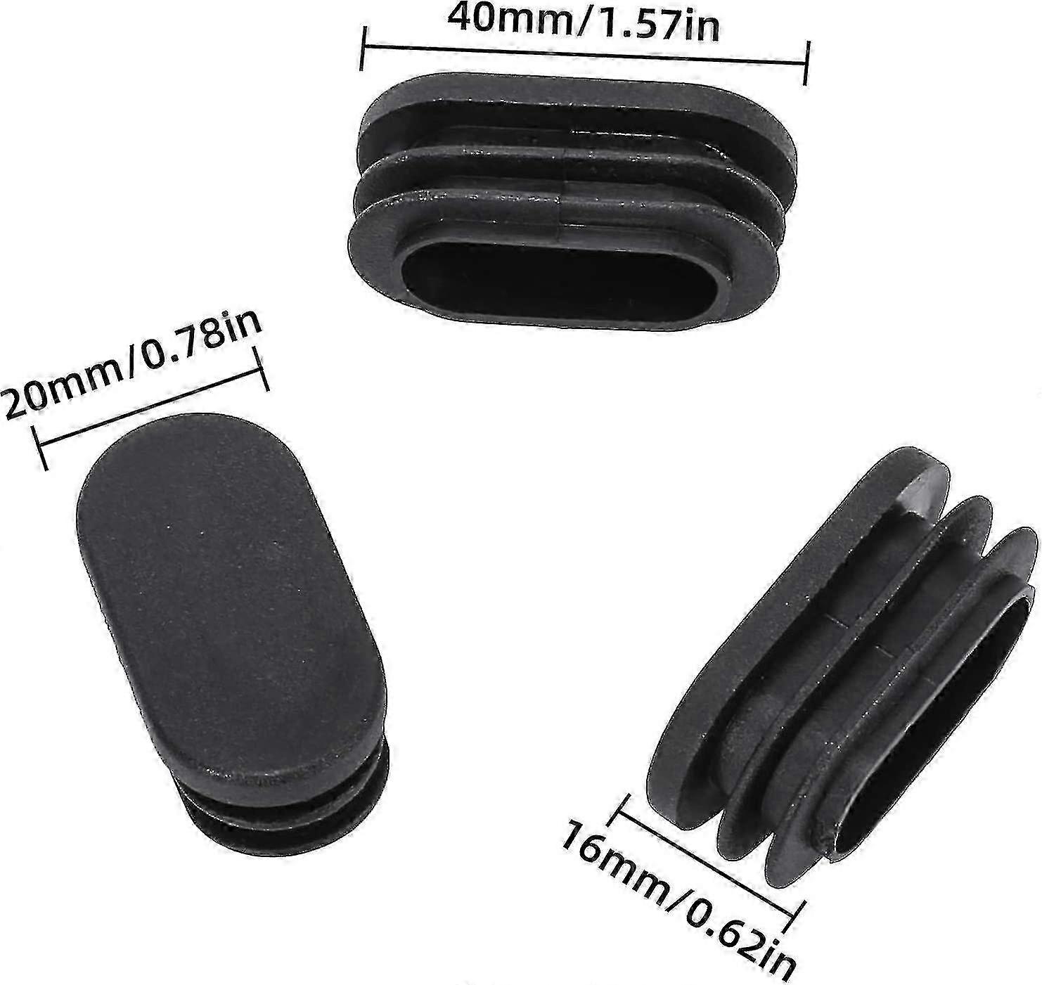 Black Non-slip Plastic End Caps for Chair, Table, Desk Furniture Legs ...