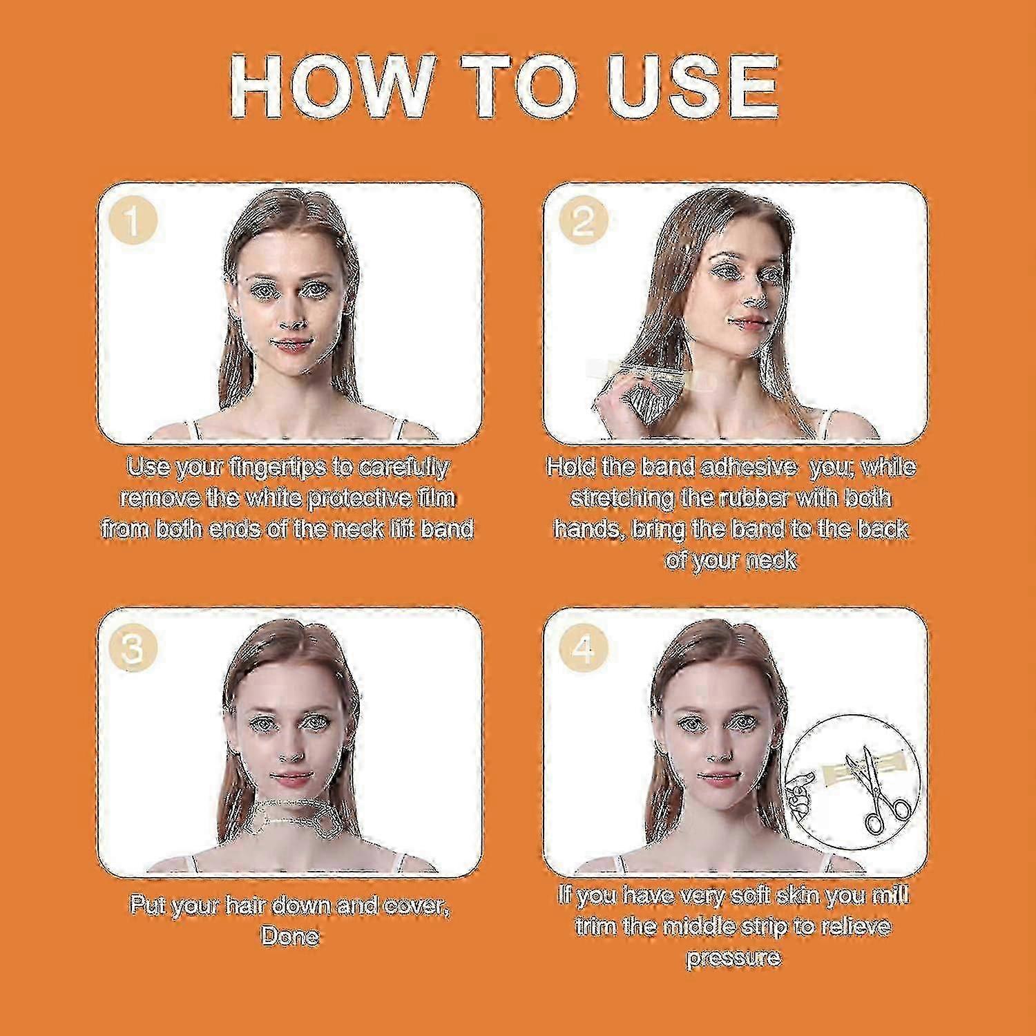 Neck Lifting Tapes, Neck Rescue Instant Correcting Strips Invisible ...