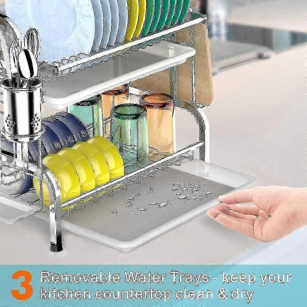 Dish Racks Drain Boards Dish Racks Drain Boards 2 Tier Dish Drainer Dish Drying Rack 304 ...
