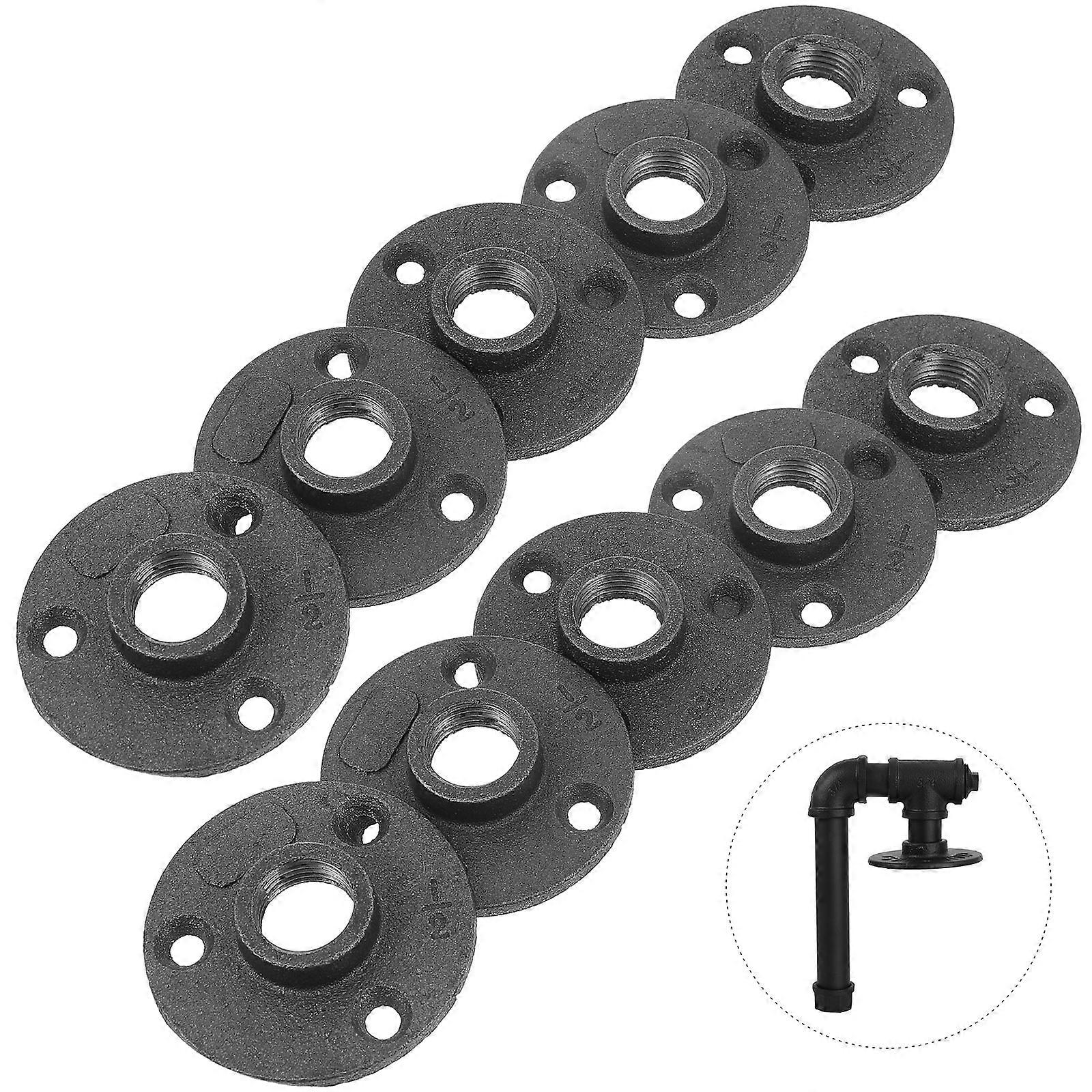 10pcs Floor Flange Fixed Base Malleable Decorative Cast Iron Pipes ...