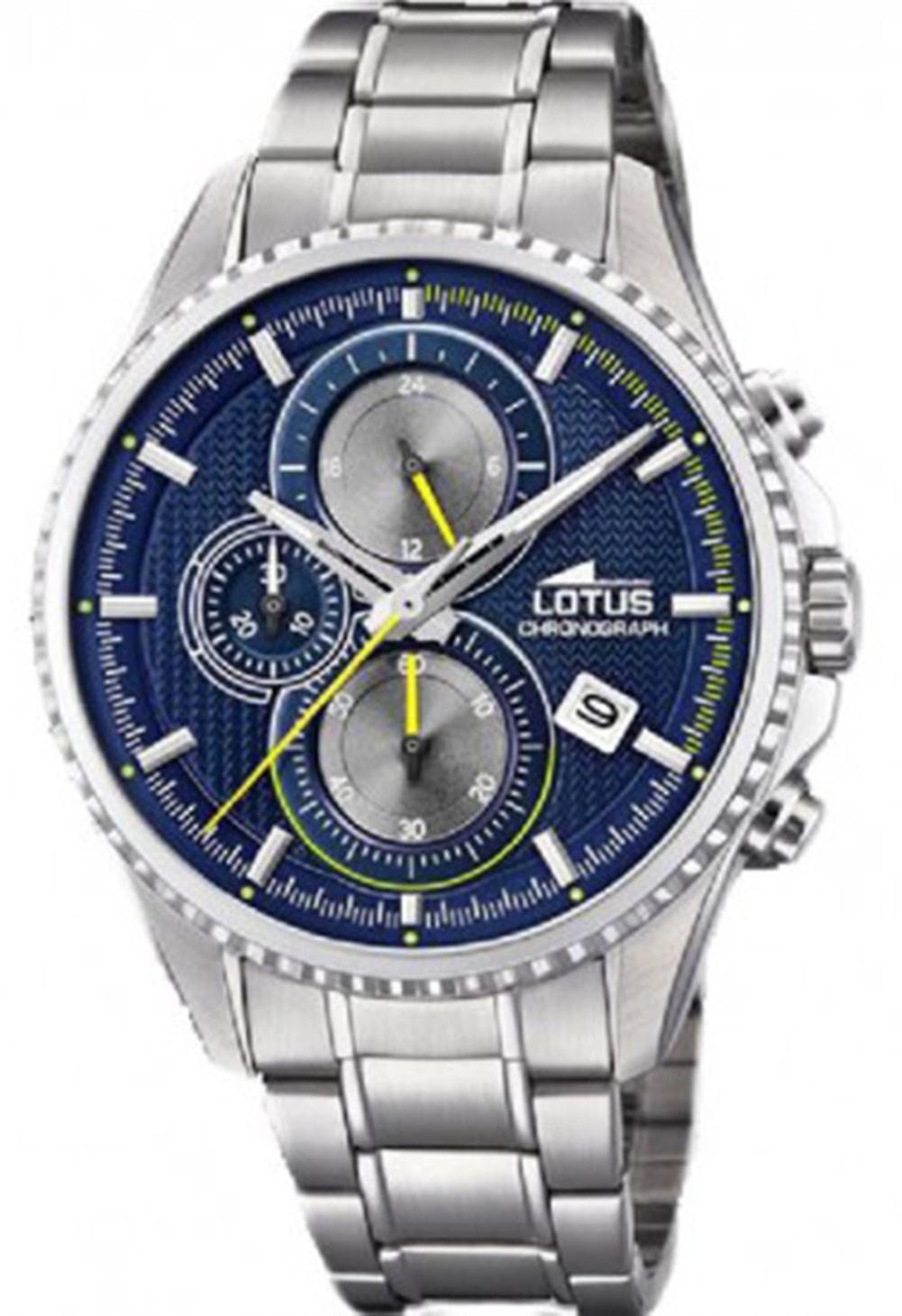 Lotus chrono Quartz Analog Man Watch with 18526/3 Stainless Steel Bracelet