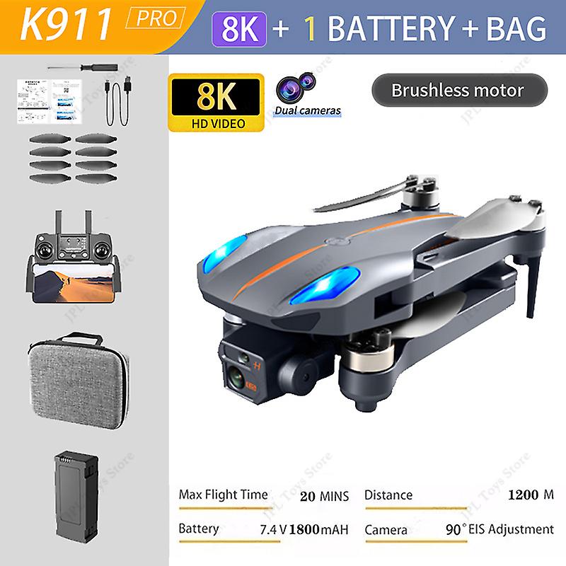 New K911 Max Gps Drone 8k Professional Obstacle Avoidance Dual Hd Camera Brushless Dron Rc ...