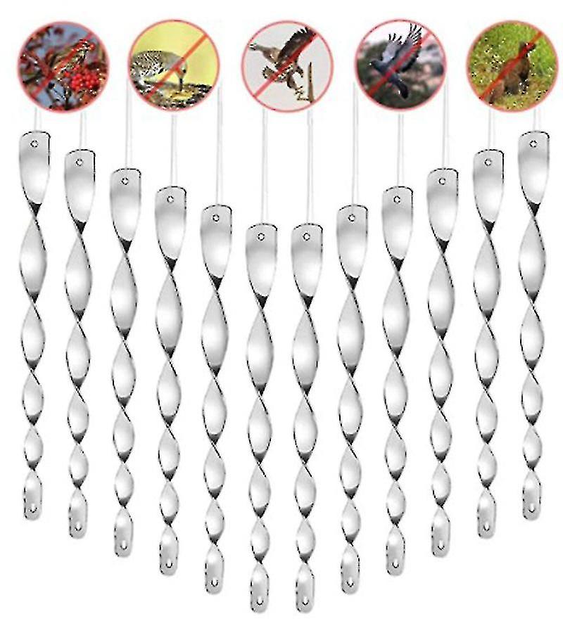 12 Pieces Reflective Bird Deterrent, Bird Repellent Reflector Hanging ...