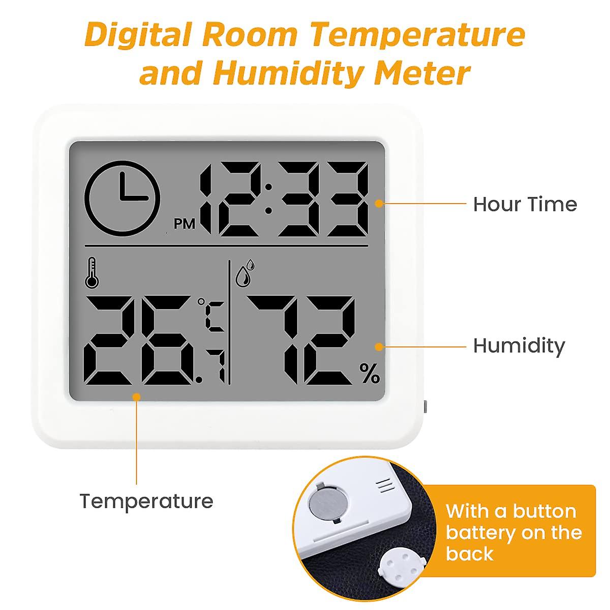 High Accuracy Monitor Hygrometer Thermometer, LCD with Indoor Humidity ...