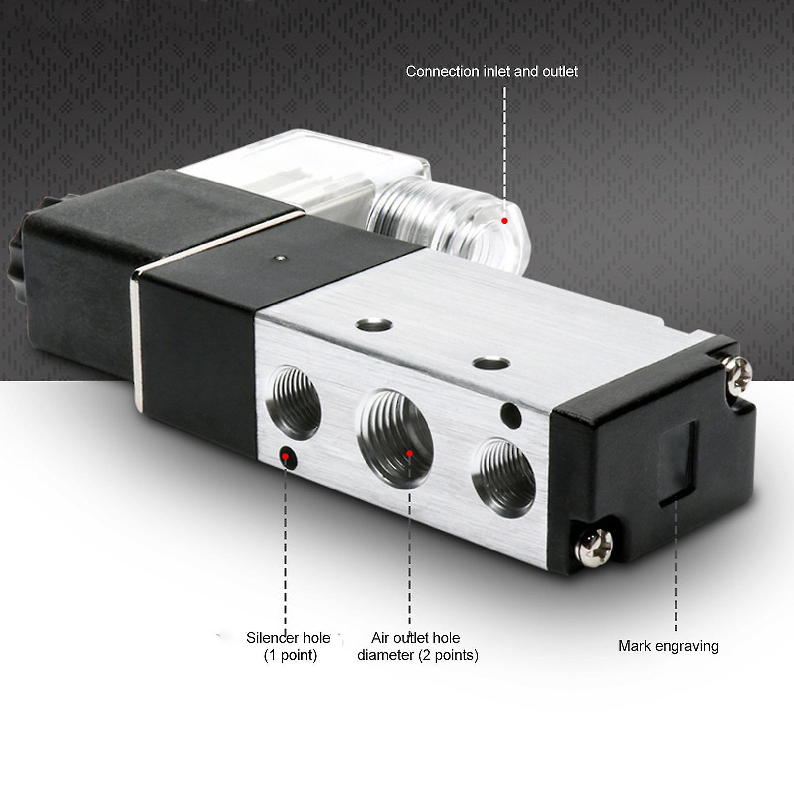 Pneumatic Solenoid Air Valve 5 Way 2 Position Internally Piloted Acting ...