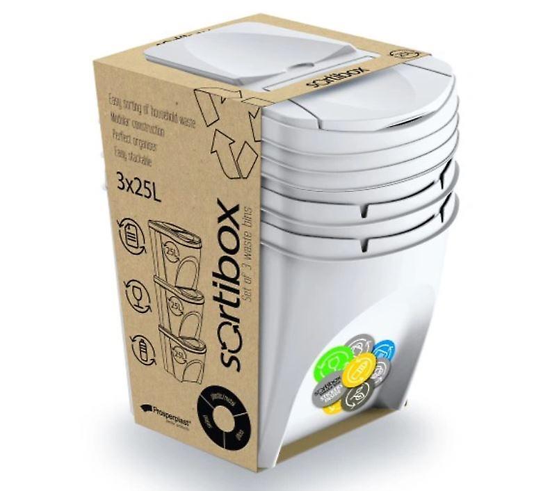 Sorting bins recycling segregation waste stackable lidded sticker ...