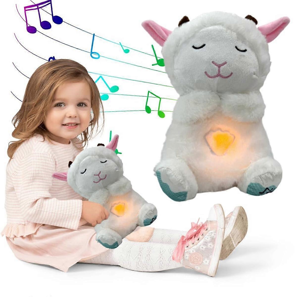 Calming Lamb Plush Baby Sound Machine Soothe Snuggle Lamb Breathing ...