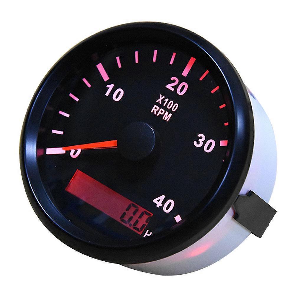 85mm 4000RPM Tachometer With LED Digital Hourmeter Marine Outboard ...