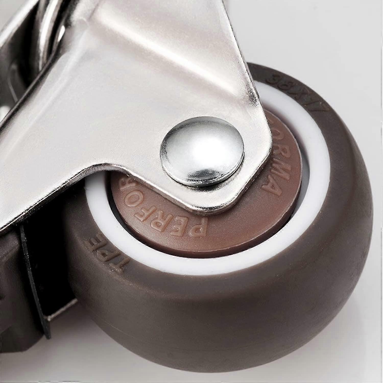 Set of 4 TPE Furniture Casters with Brake, Swivel Casters with L-Mount ...