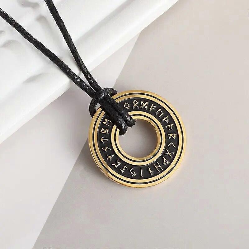 Vintage Norwegian Viking Rune Necklace with Adjustable Braided Leather ...
