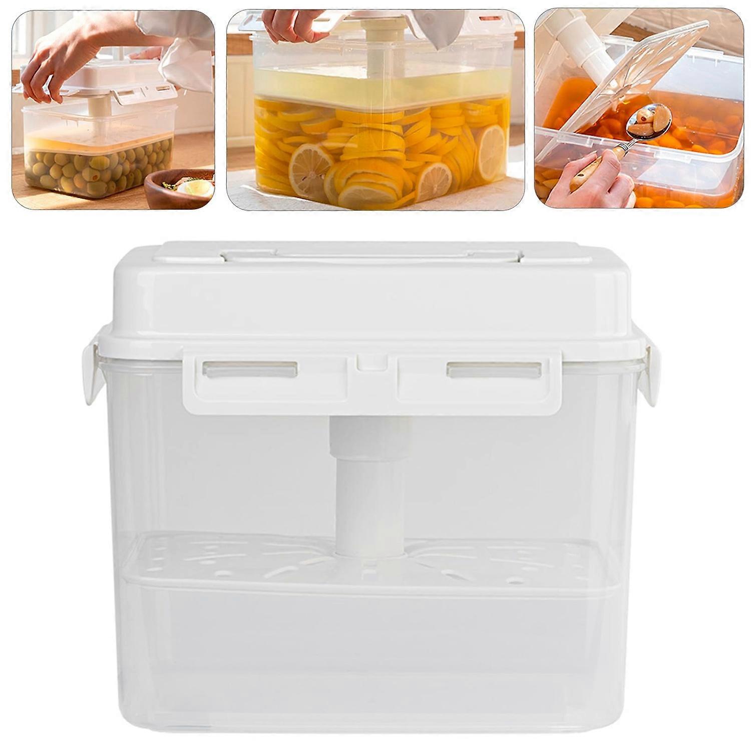 4L Pickle Kimchi Containers Press Plate Leakproof Airtight PP Storage ...